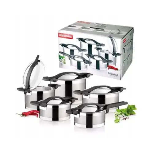 TESCOMA ULTIMA Komplet Garnki z pokrywkami 10 el / stal nierdzewna ...