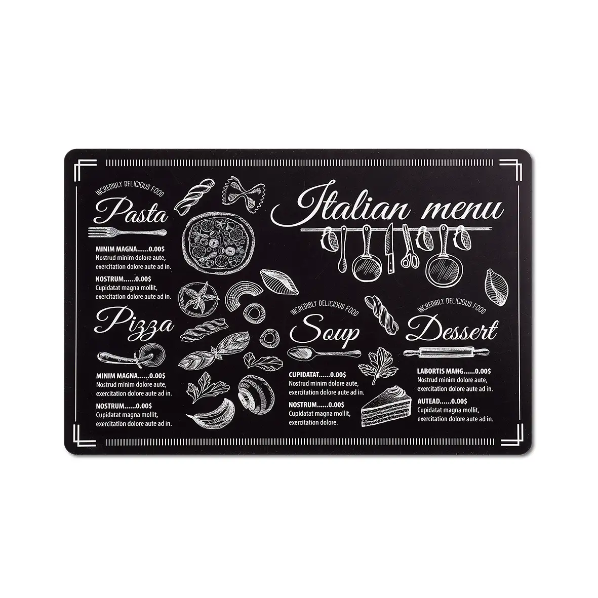 ZELLER ITALIAN MENU Podkładka na stół 43,5 x 28,5 cm / tworzywo ...