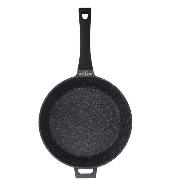 ZWIEGER BLACK STONE Patelnia głęboka 28 cm GREBLON C3 GRANITE non-stick ...