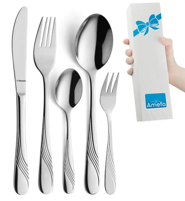 AMEFA FELICIA Sztućce UE 60 el dla 12 osób luzem + pudełko składane ...