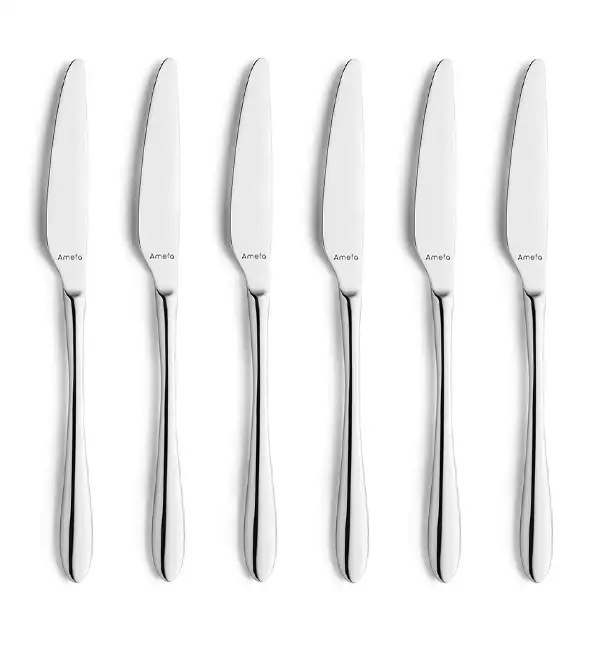 AMEFA CUBA Sztućce UE 6x Nóż obiadowy luzem / stal nierdzewna 18/10 ...