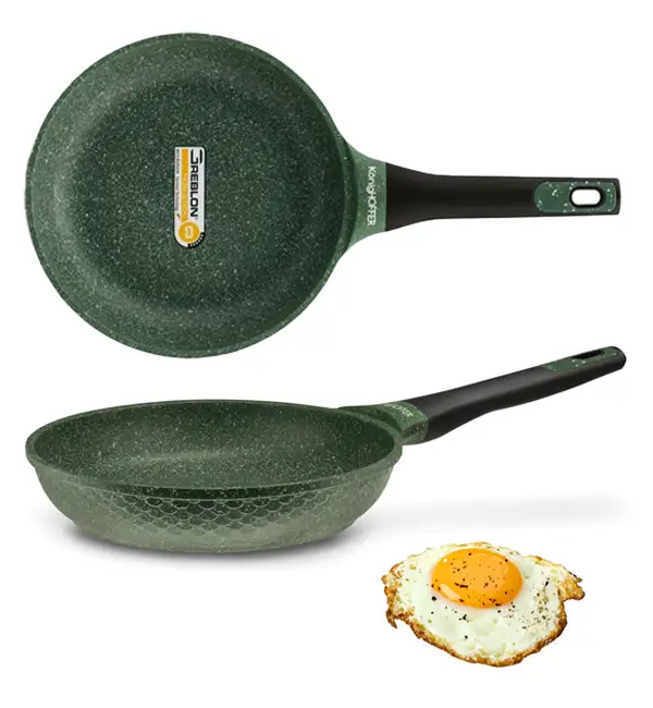 KönigHOFFER GREEN HUSK Patelnia granitowa 24 cm / indukcja / powłoka ...